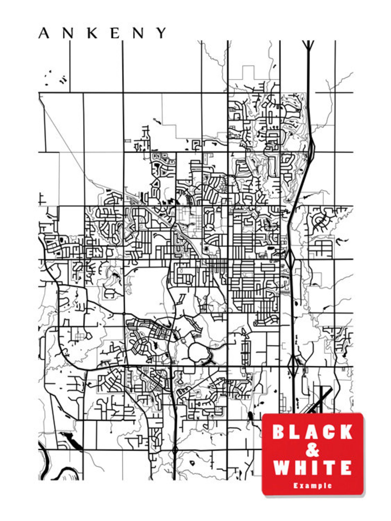Ankeny IA Map Print Iowa Art Poster - Etsy