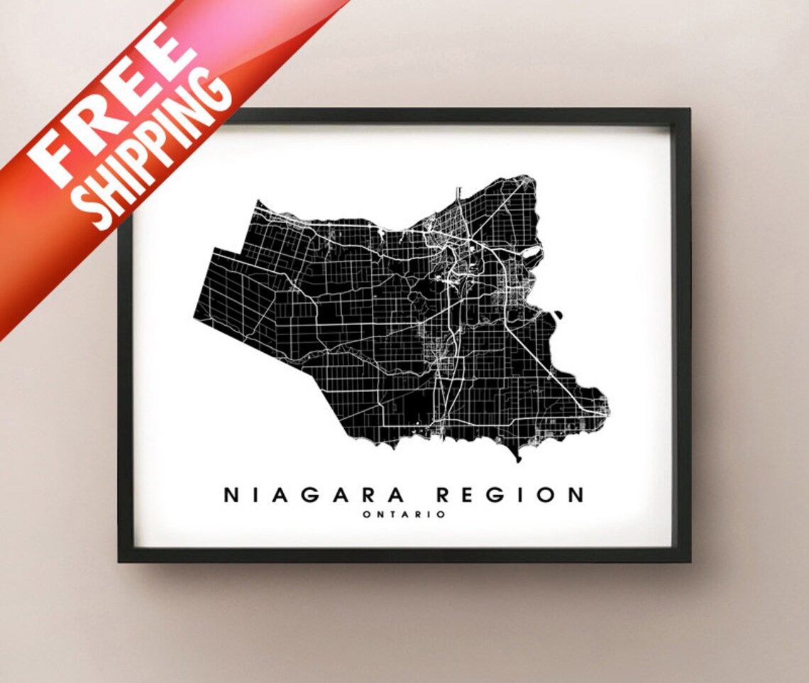 Niagara Region ON City Limits Map Print - Etsy