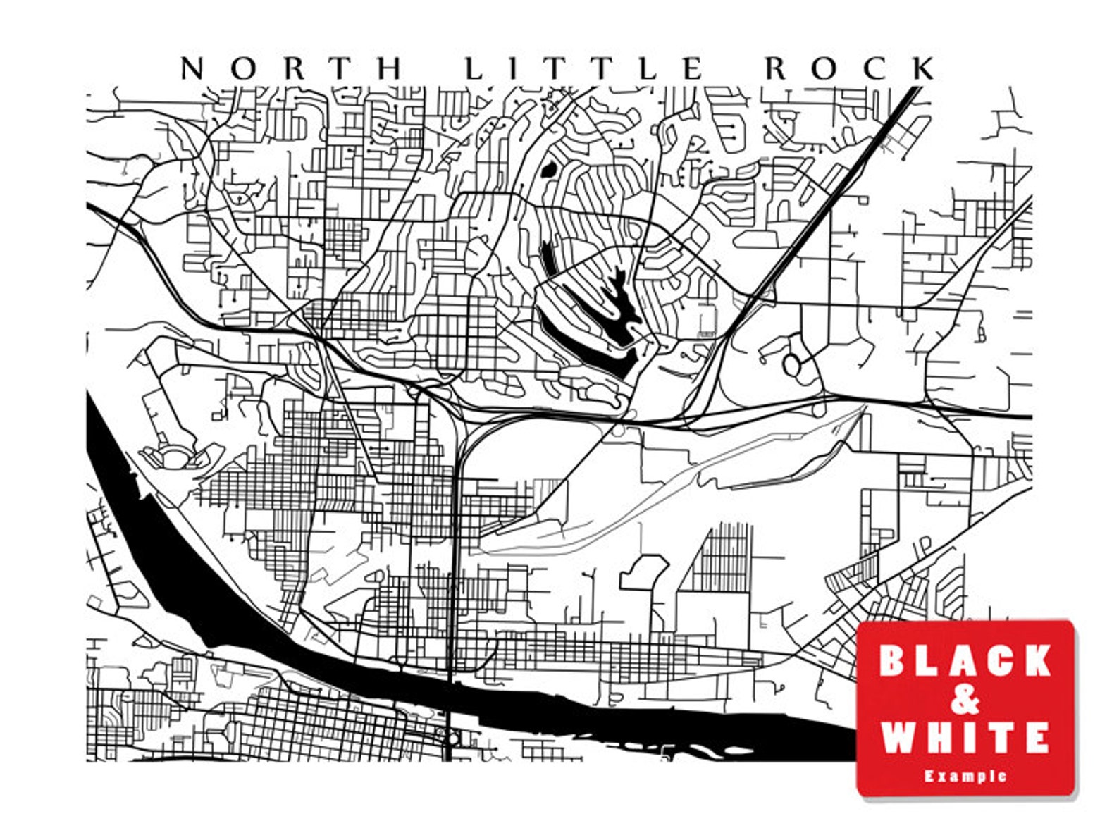North Little Rock Map Print Arkansas Poster - Etsy
