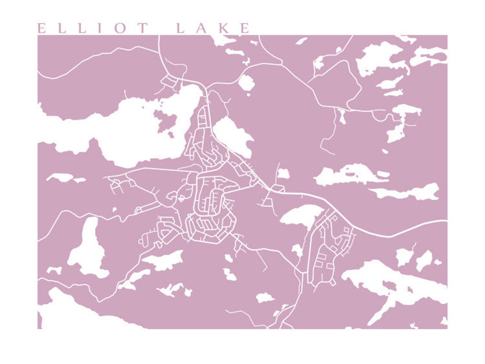 Elliot Lake Map Print Ontario Poster Art - Etsy