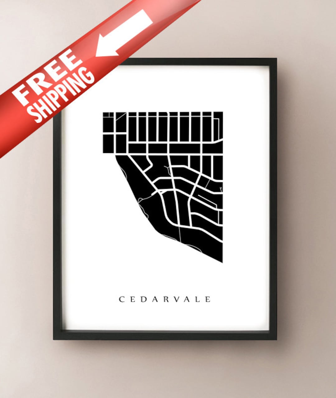 Cedarvale Map - Toronto Neighbourhood Art Print - Etsy