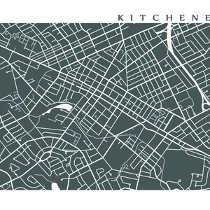 Kitchener Map Print - Ontario, Canada Art Poster - Etsy Canada