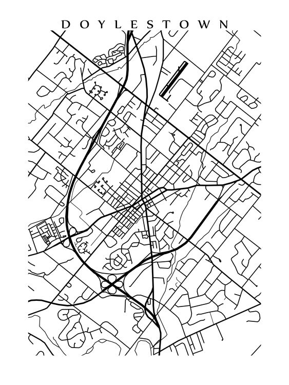 Doylestown Map Pennsylvania Poster | Etsy