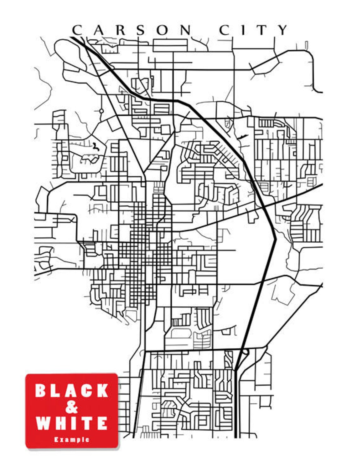 Carson City Map Nevada Poster Print | Etsy