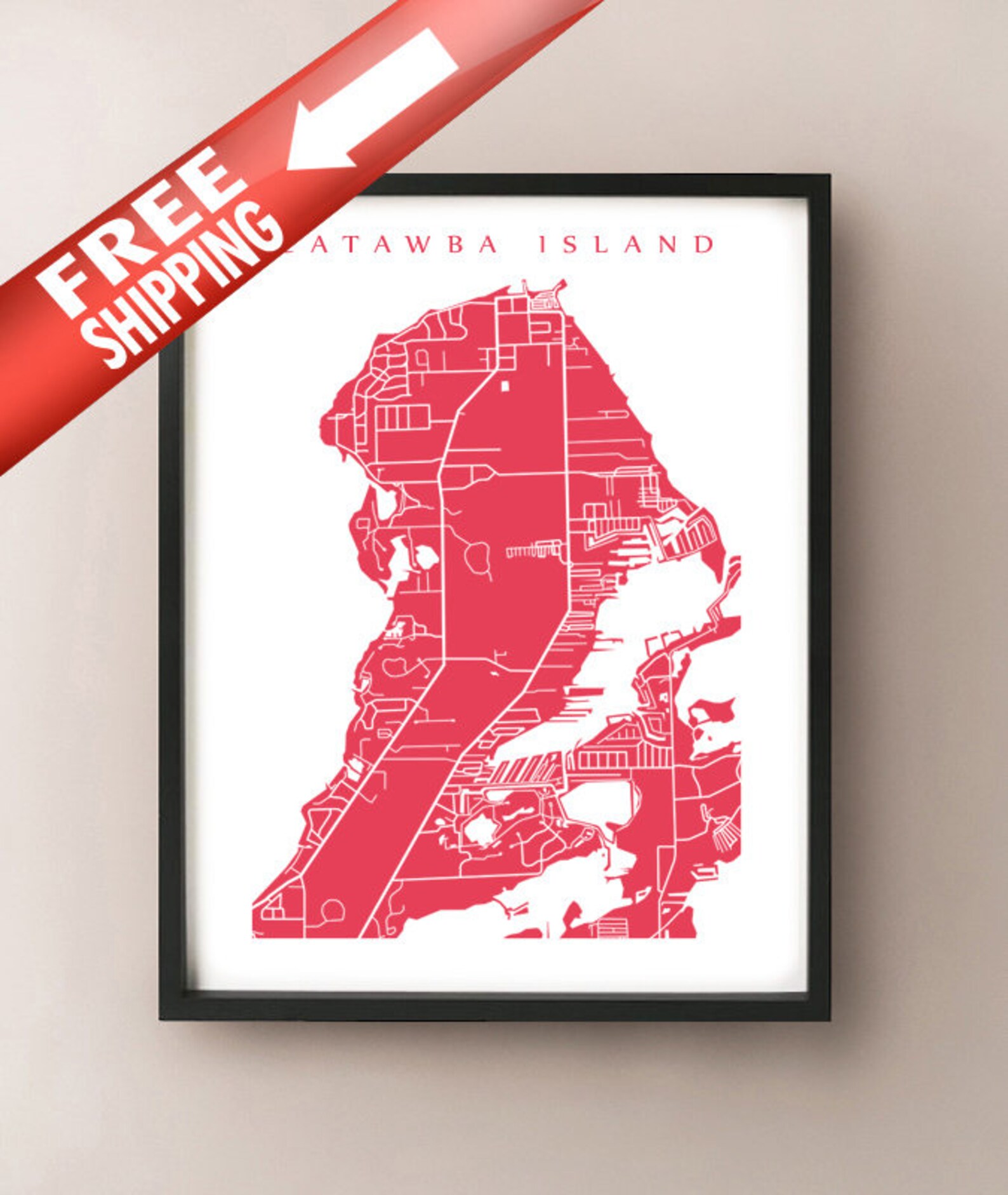 Catawba Island Map Ohio Poster Print - Etsy