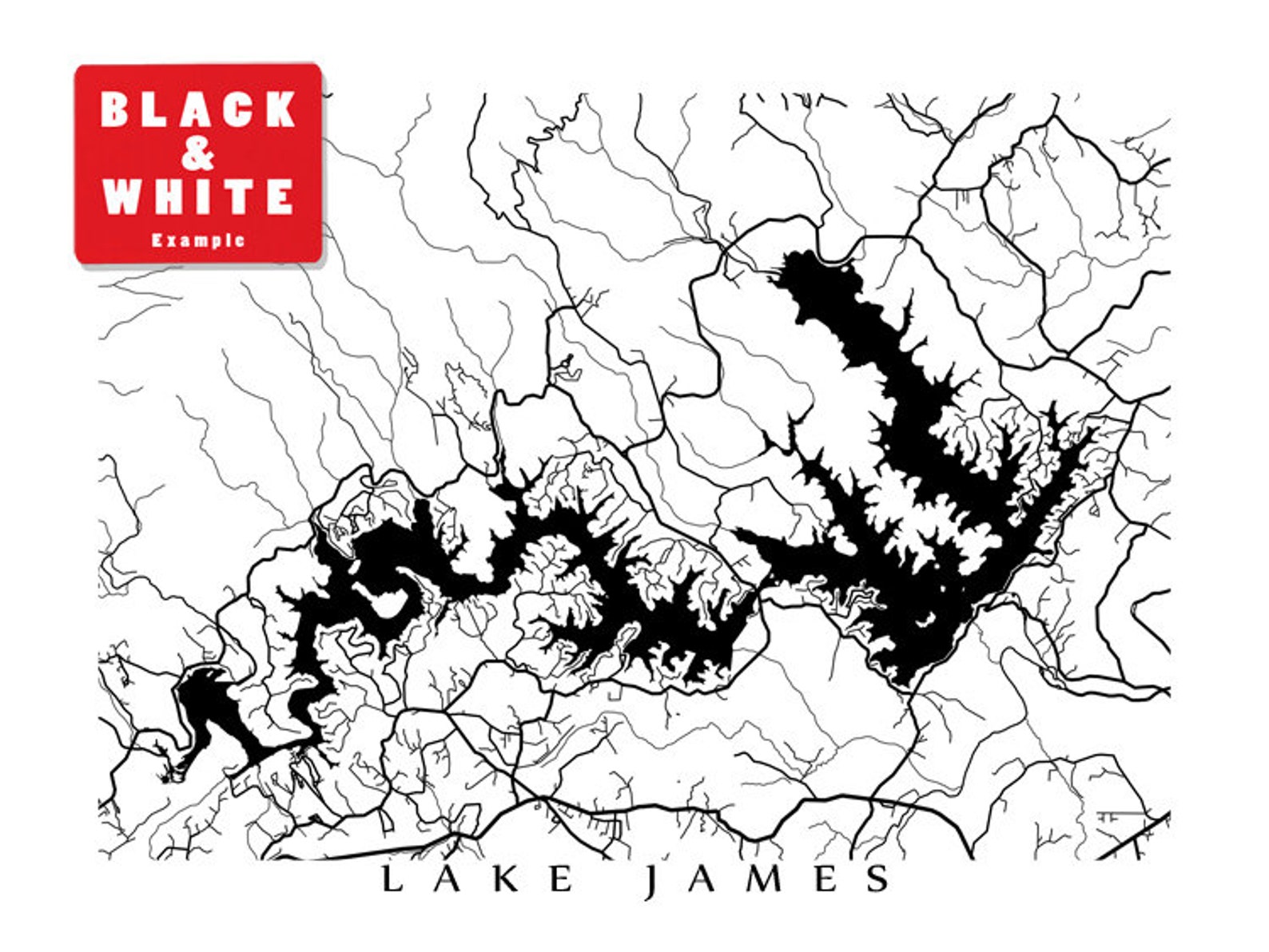 Lake James NC Map Print North Carolina Poster - Etsy