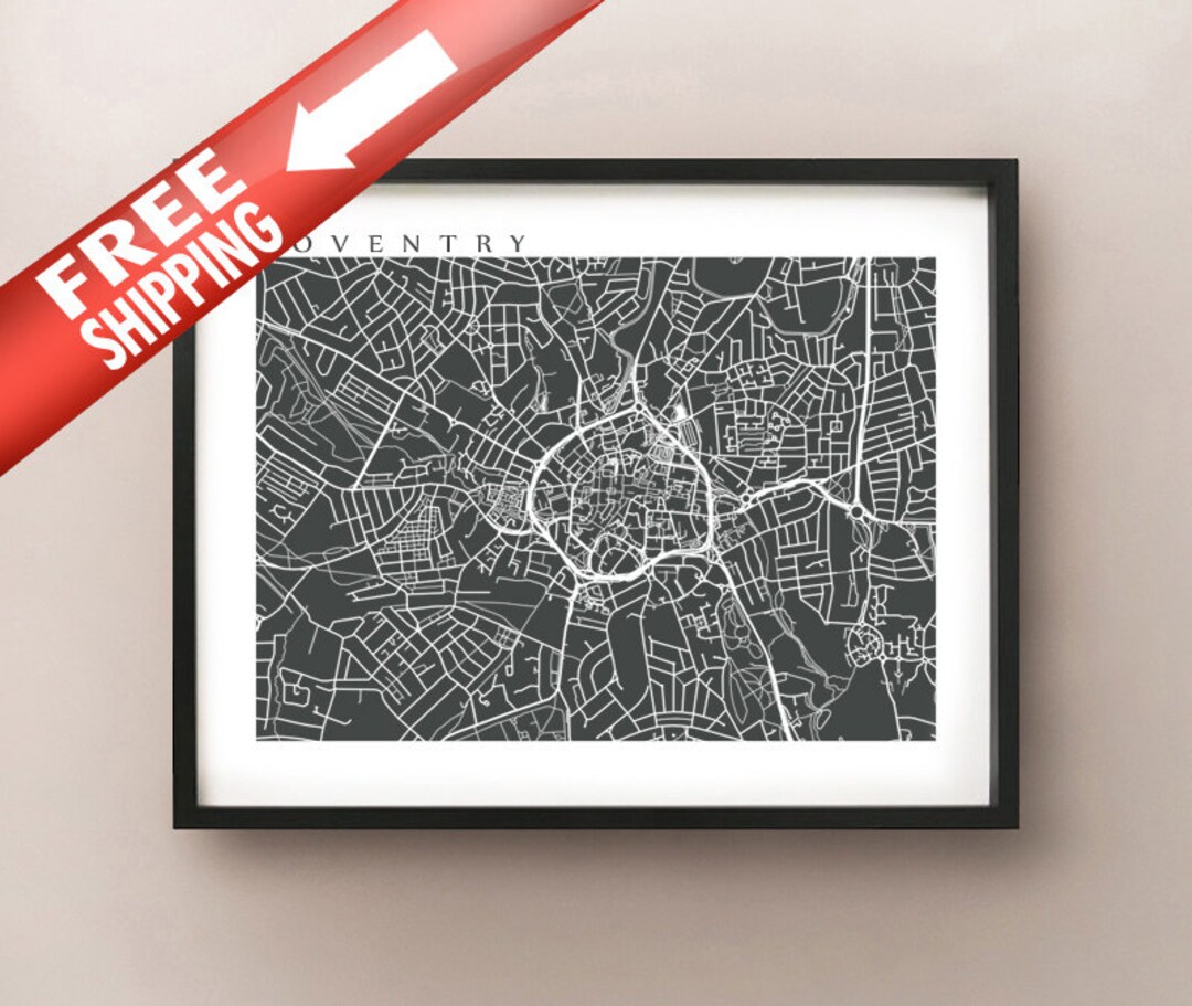 Coventry Map Print - England Poster - Etsy