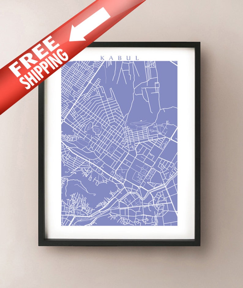 Kabul Map Print - Afghanistan Poster Art - Etsy