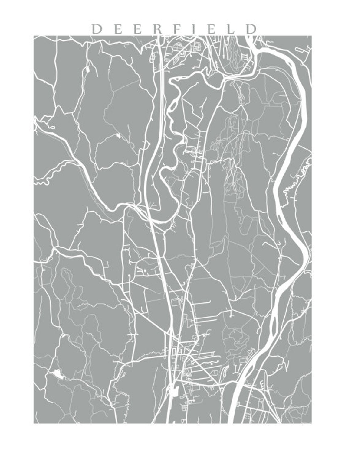 Deerfield Massachusetts Map Print | Etsy