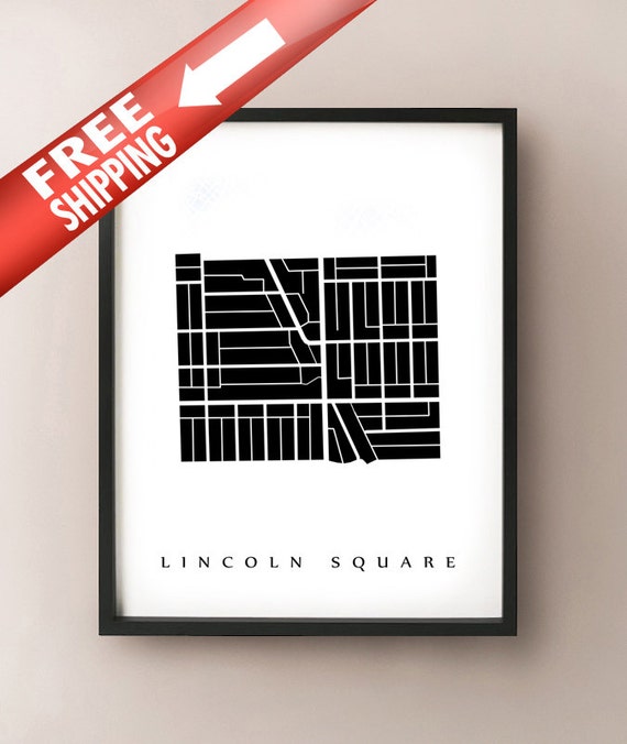 Lincoln Square Map Chicago Neighbourhood Art Print - Etsy