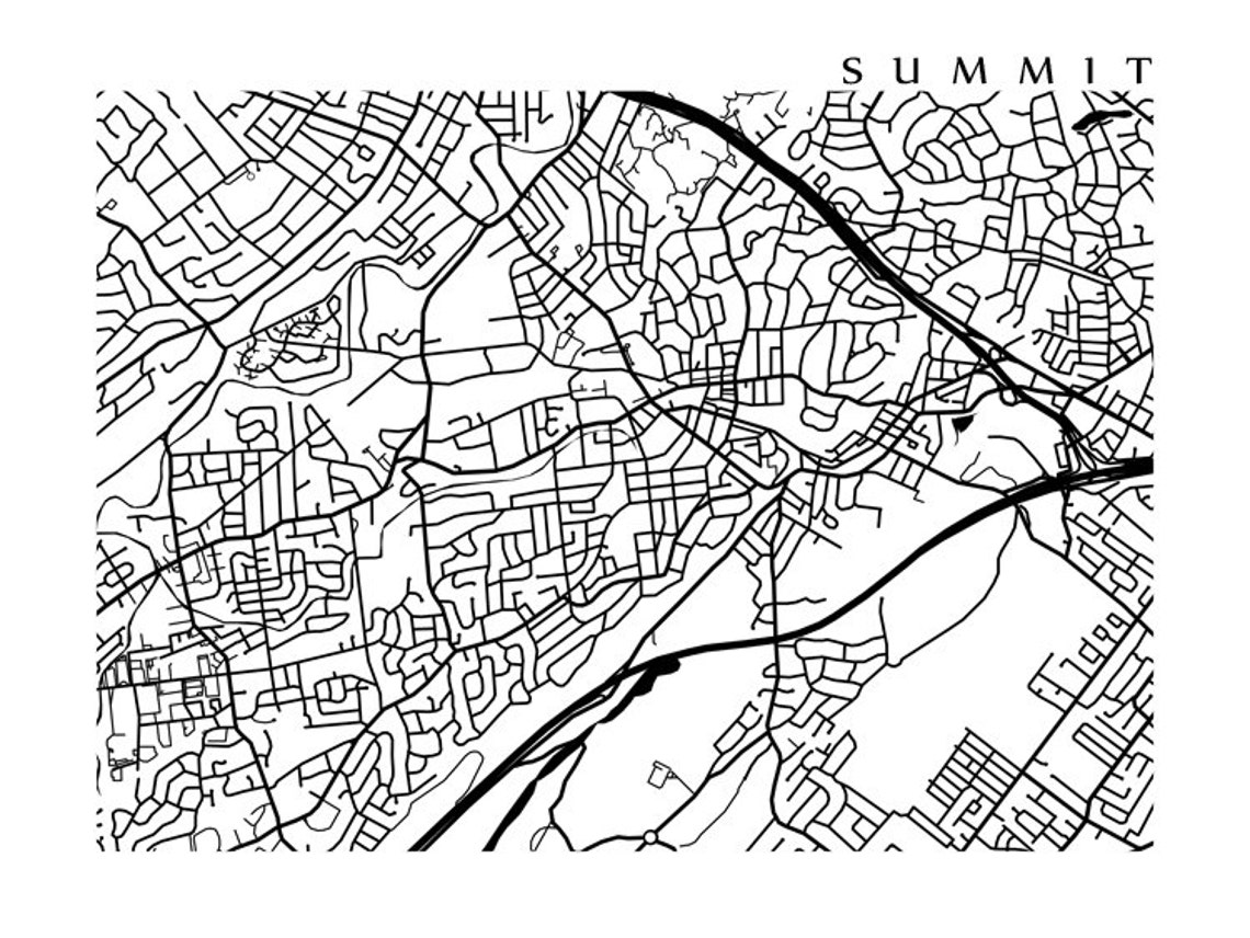 Summit Map Art New Jersey Poster Print - Etsy