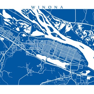 Winona, MN Map Print - Minnesota Poster - Etsy