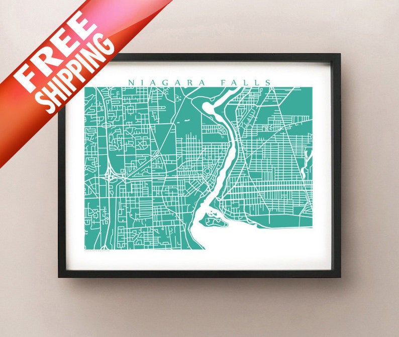 Niagara Falls Map Print - Etsy