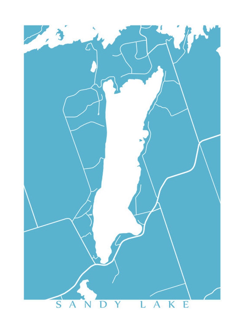 Sandy Lake ON Map Print Ontario Art - Etsy