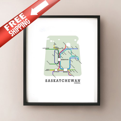 Saskatchewan Metro Subway Style Map Art Print | Etsy Saskatchewan Metro Subway Style Map Art Print | Etsy