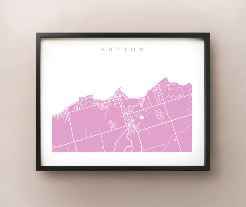 Sutton Map Print Georgina Ontario Art Poster - Etsy