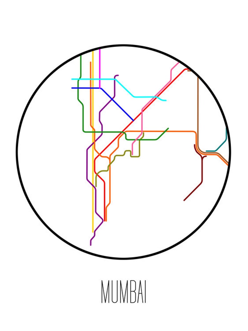Mumbai Metro Art Print: Abstract India Transit Poster - Etsy