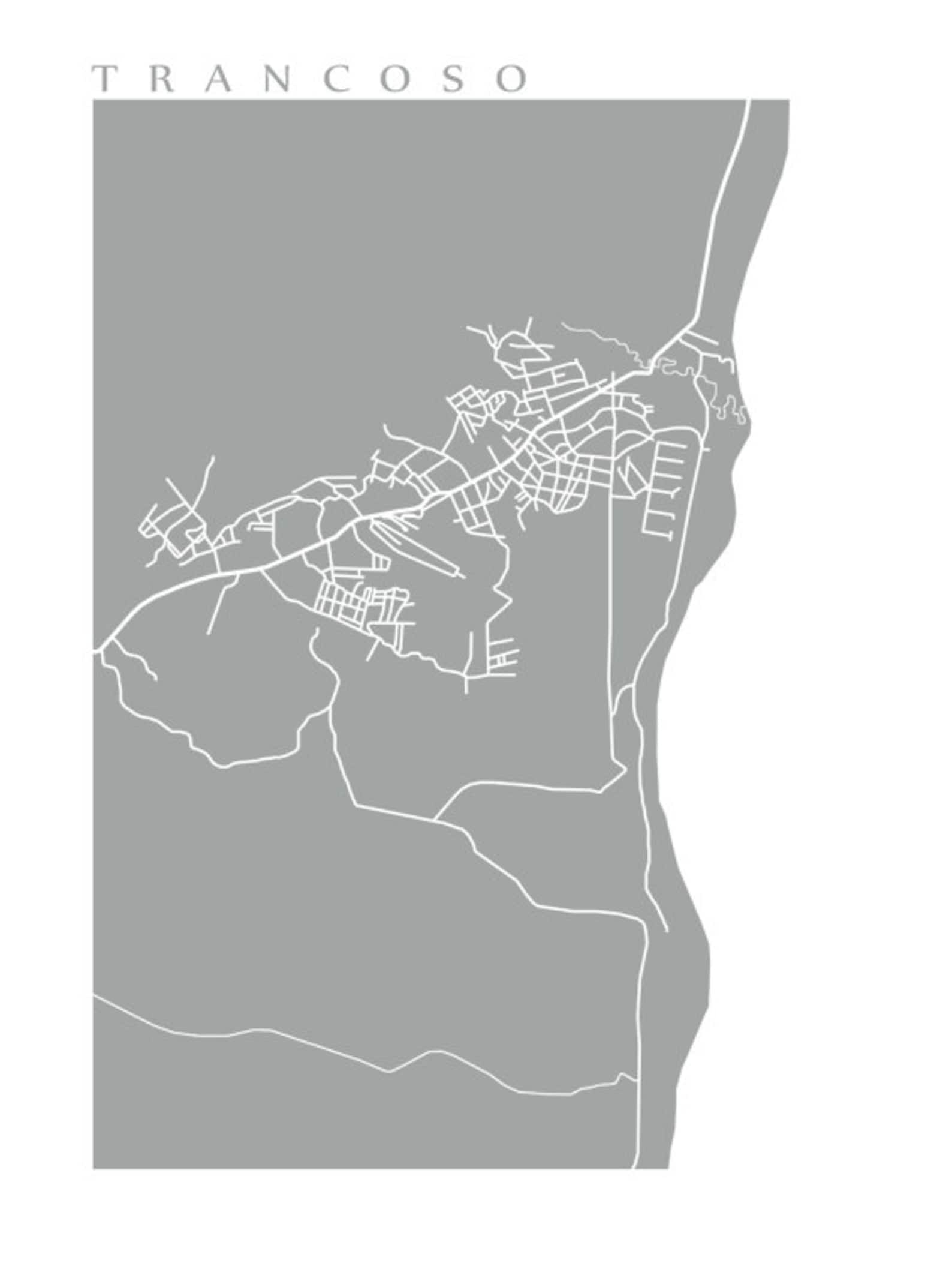 Trancoso Brazil Map Print | Etsy