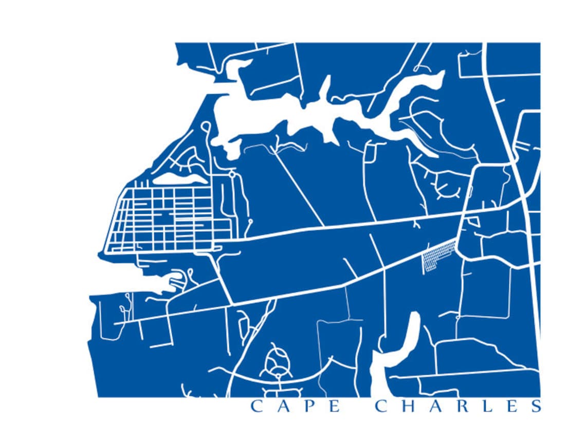 Cape Charles Map Virginia Poster - Etsy