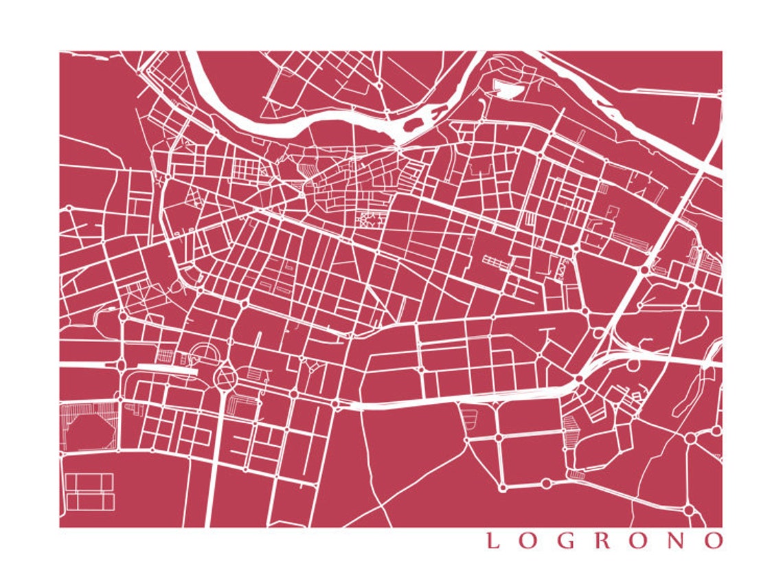 Logroño Map España Poster Choose Color and Size - Etsy