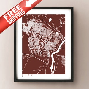Juba, South Sudan Map Print - Etsy