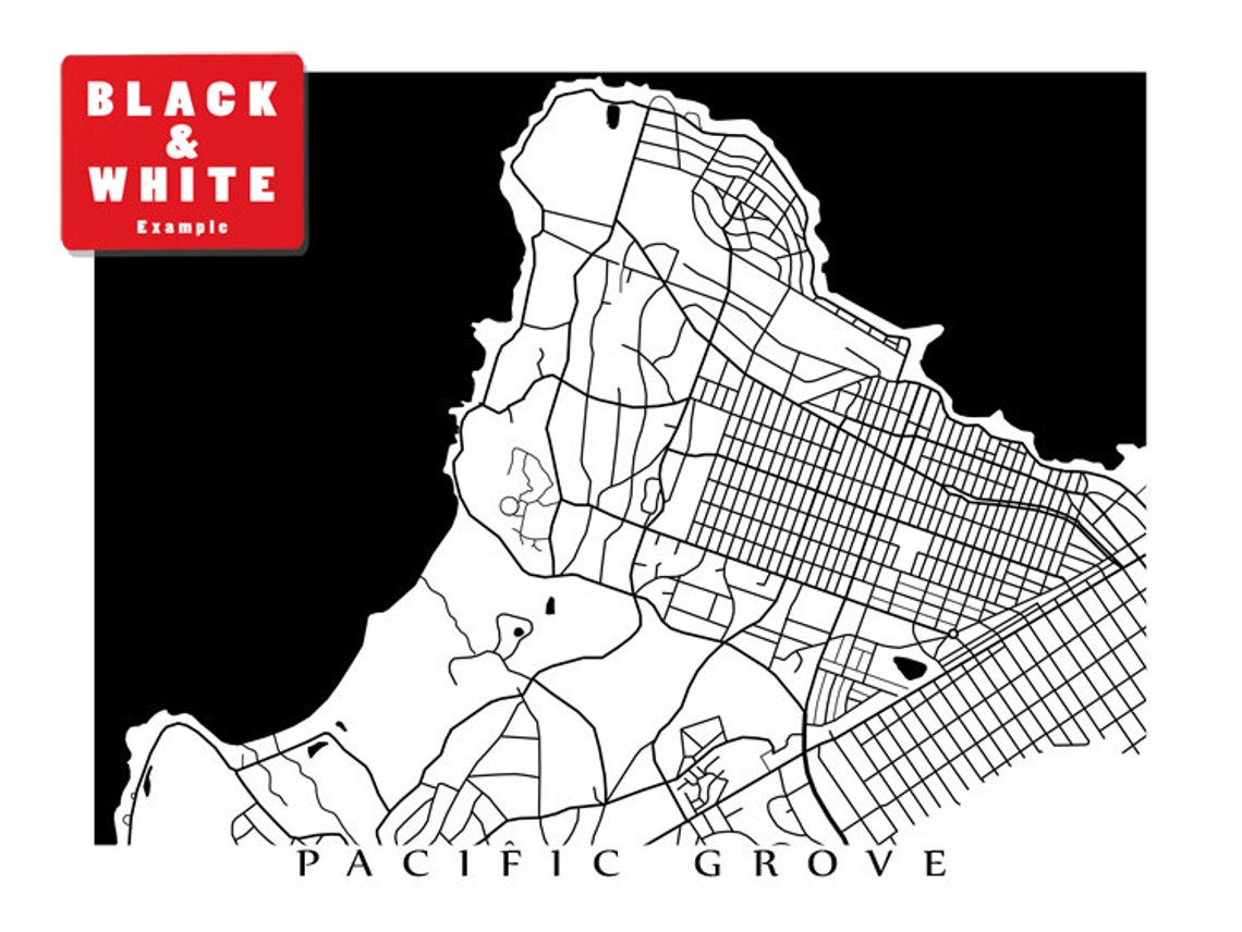 Pacific Grove Map Print California Art Poster - Etsy