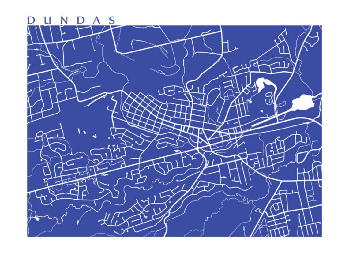 Dundas Map Hamilton Ontario Poster Art | Etsy