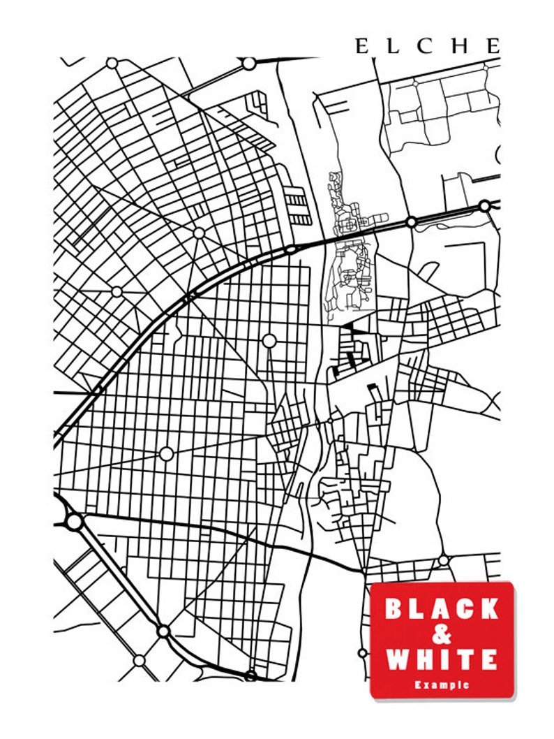 Elche Map Elx Spain Art Print - Etsy