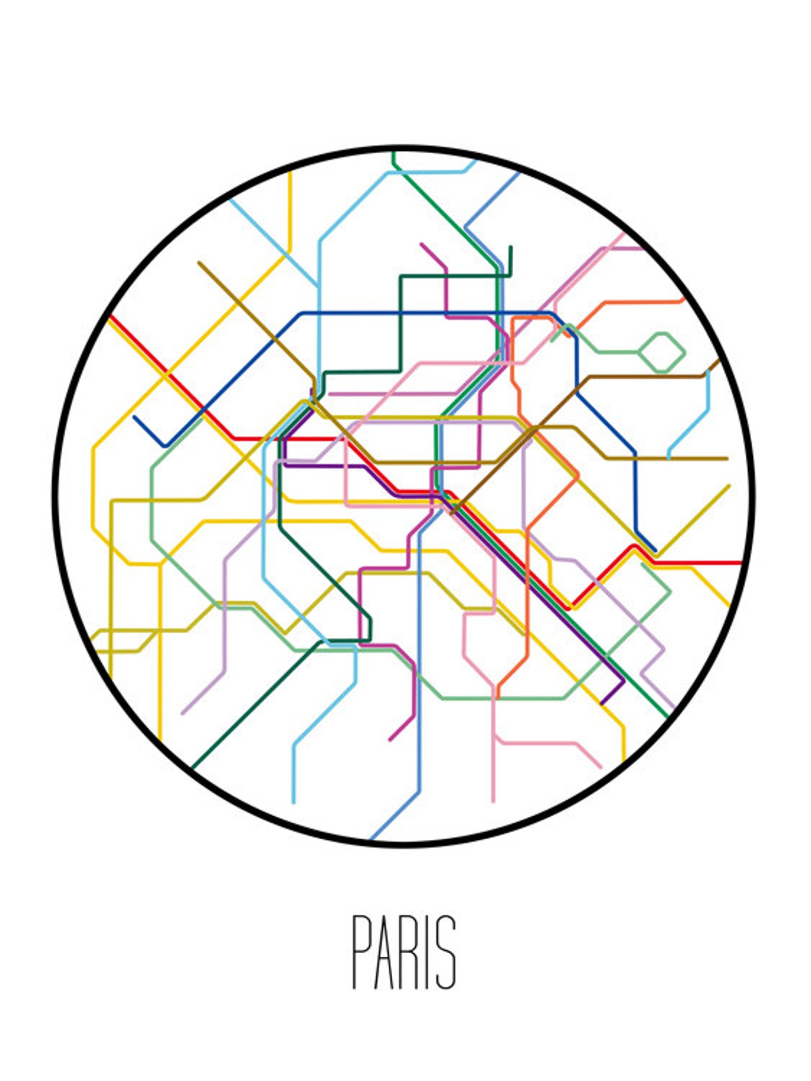 Paris France Minimalist Metro Subway Art Print Paris - Etsy