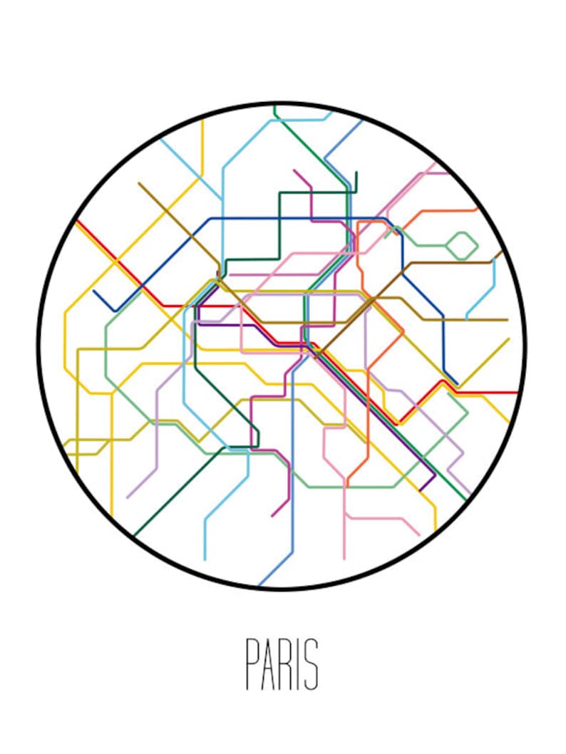 Paris France Minimalist Metro Subway Art Print Paris - Etsy