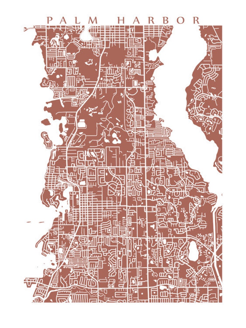 Palm Harbor Map Print Florida Poster - Etsy