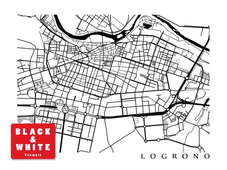 Logroño Map España Poster Choose Color and Size - Etsy