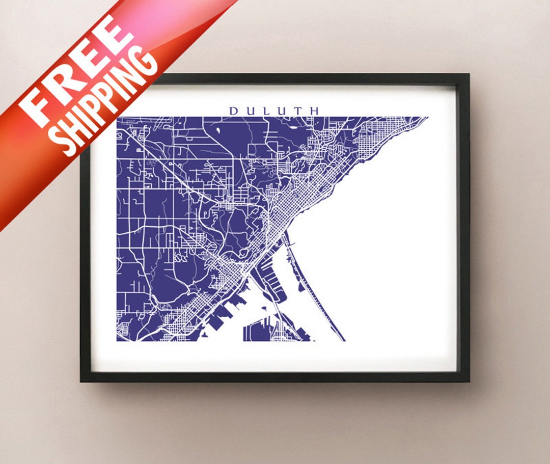 Duluth Map Print - Minnesota Poster - Etsy