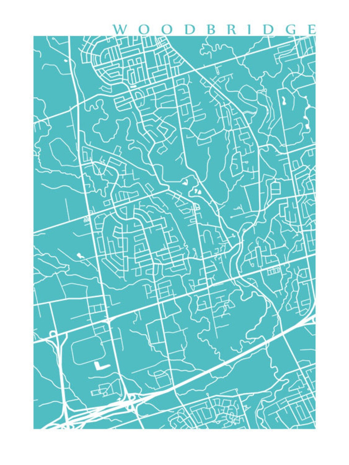 Woodbridge ON Map Vaughan Ontario Poster Art - Etsy