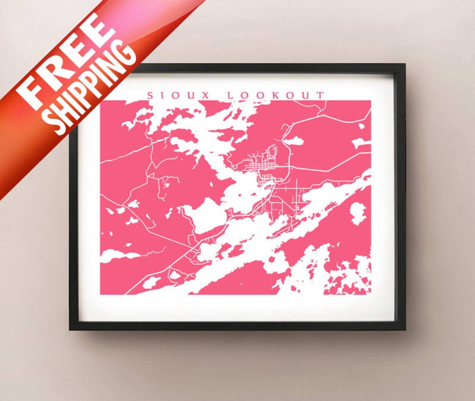 Sioux Lookout Map Print - Kenora, Ontario Art - Canada Poster - Etsy