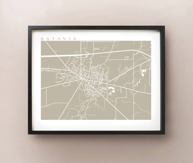 Batavia, NY Map Print - New York - Etsy