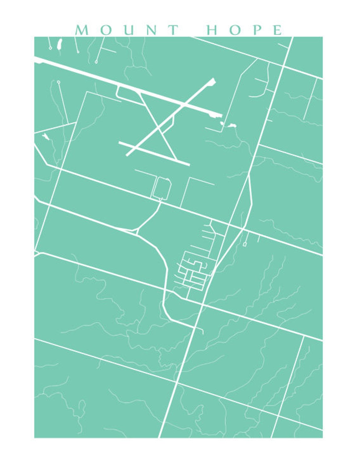 Mount Hope ON Map YHM Hamilton Ontario Poster Art - Etsy