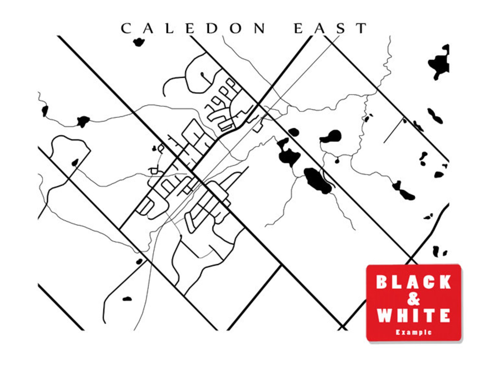 Caledon East Map Ontario Poster Art | Etsy