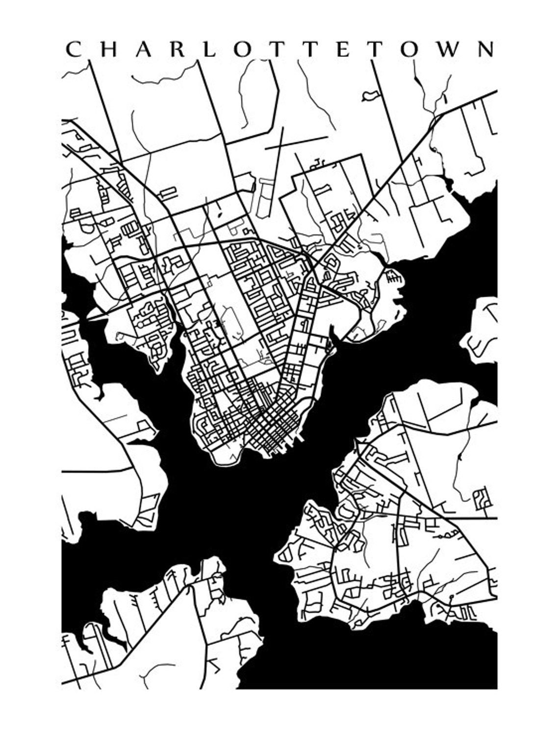 Charlottetown Map - PEI Art Poster - Etsy