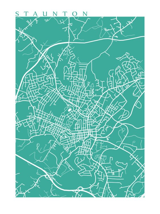 Staunton, Virginia Map Print - Etsy