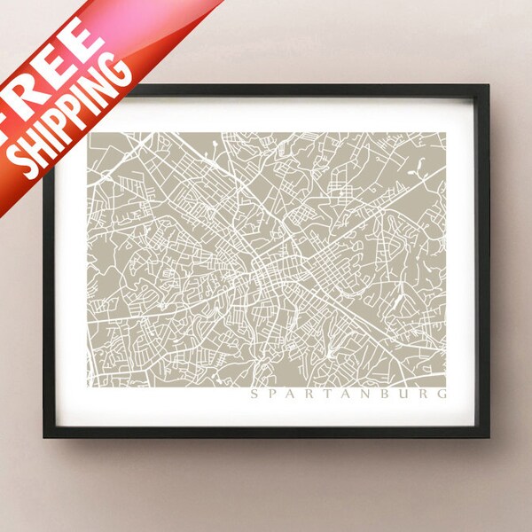Spartanburg Sc Map - Etsy