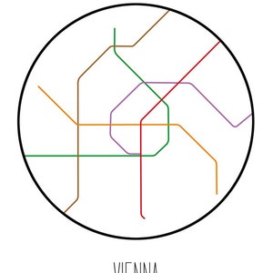 Vienna Minimalist Metro - Austria Subway Art Print - Wien Decor ...