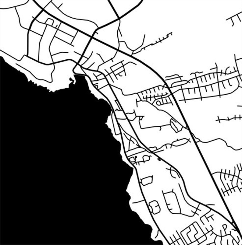 Kailua-kona Map Print Black and White Hawaii Poster - Etsy