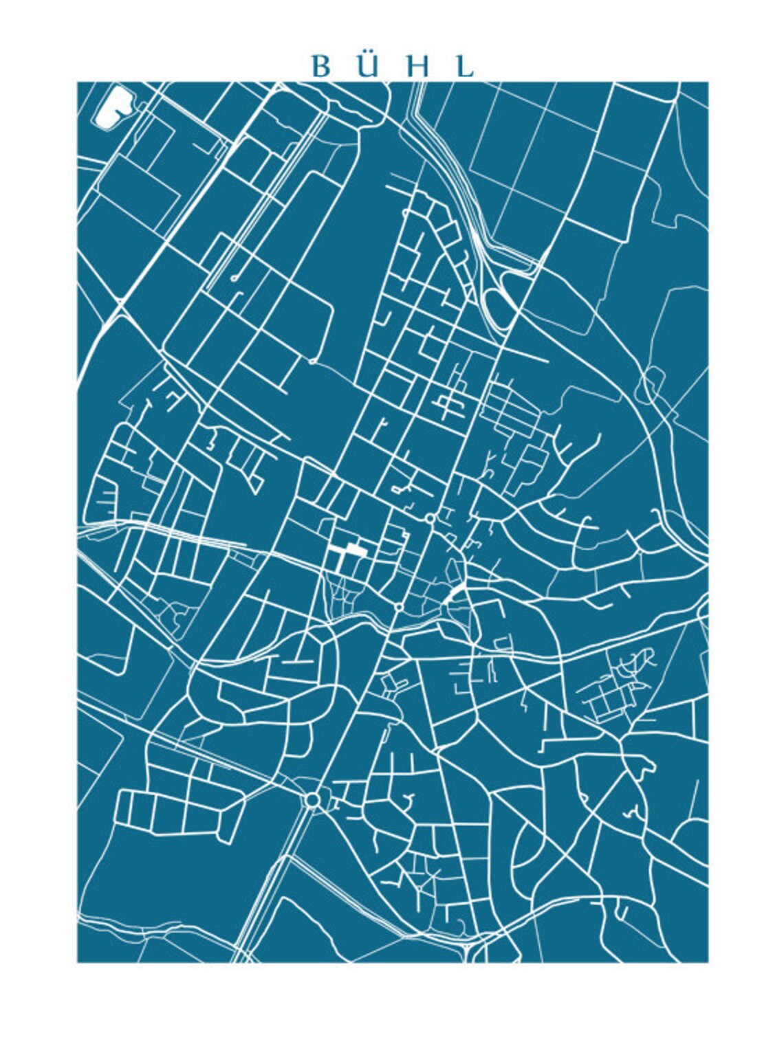 Bühl Map Print Germany Poster - Etsy
