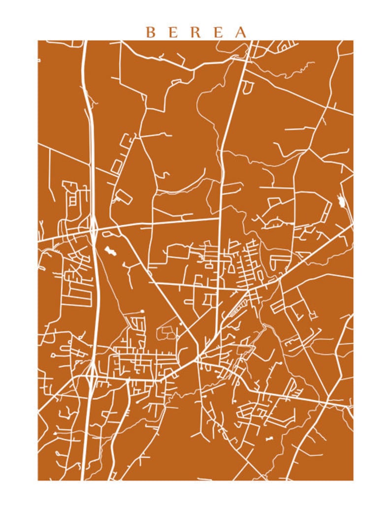 Berea, Kentucky Map Print - Etsy