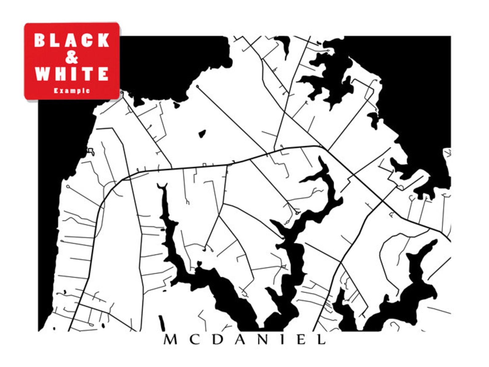 Mcdaniel, MD Map - Maryland, USA Art Poster Print - Etsy