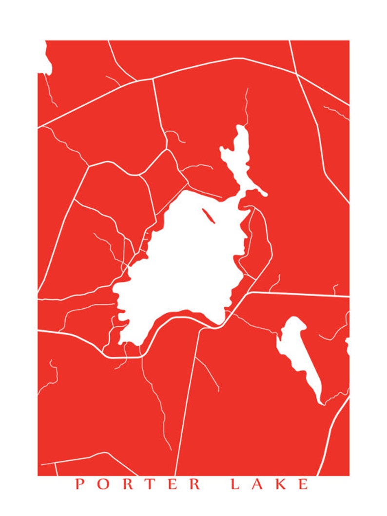 Porter Lake Map Print Maine Poster - Etsy