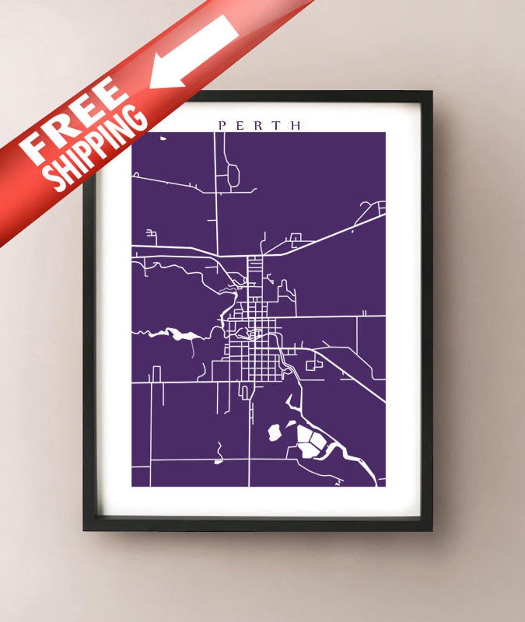 Perth, Ontario Map Print - Lanark County Map Art - Etsy