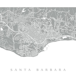 Santa Barbara Map - California Poster Print - Etsy
