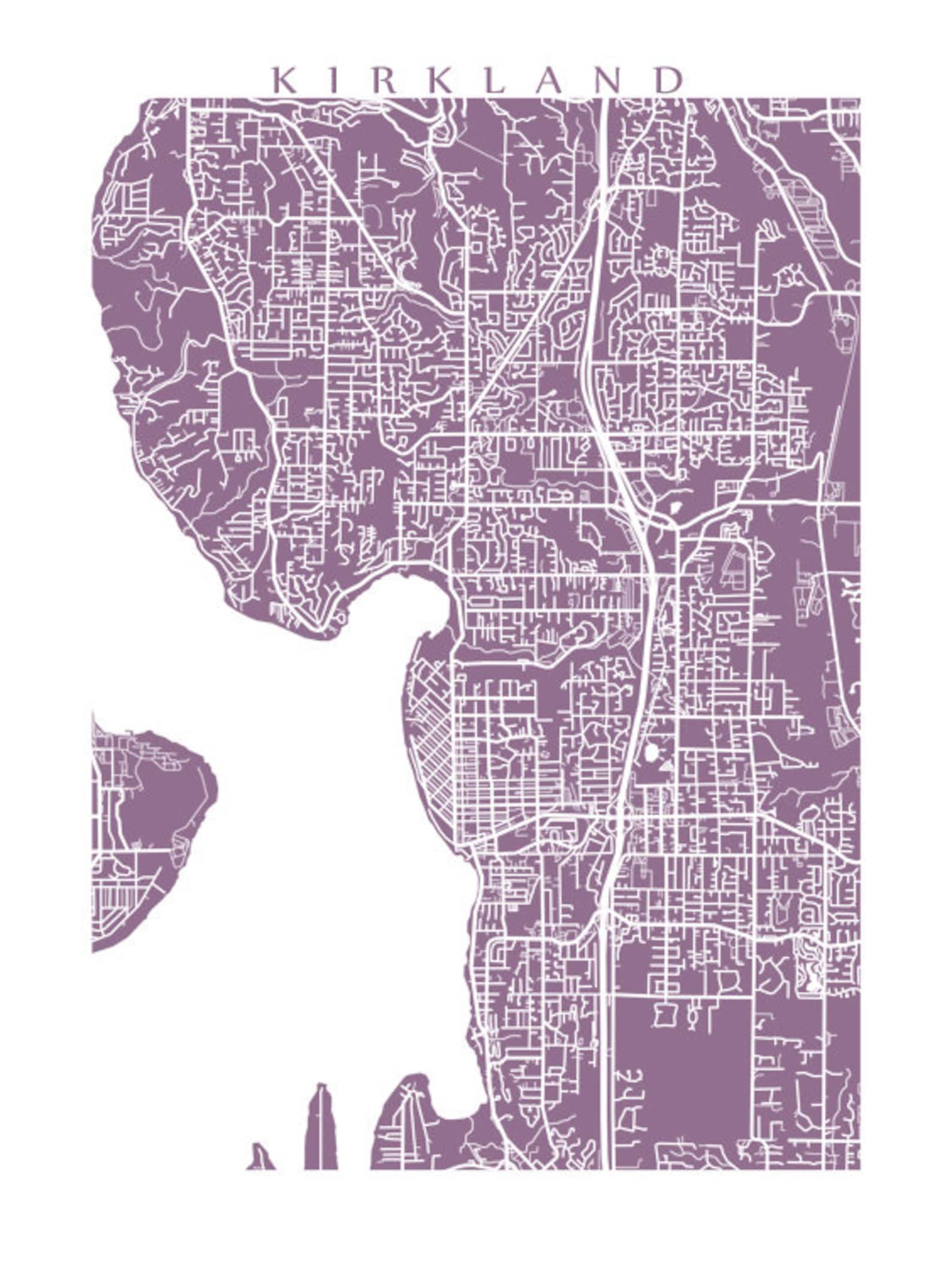 Kirkland Map Print Washington Poster - Etsy